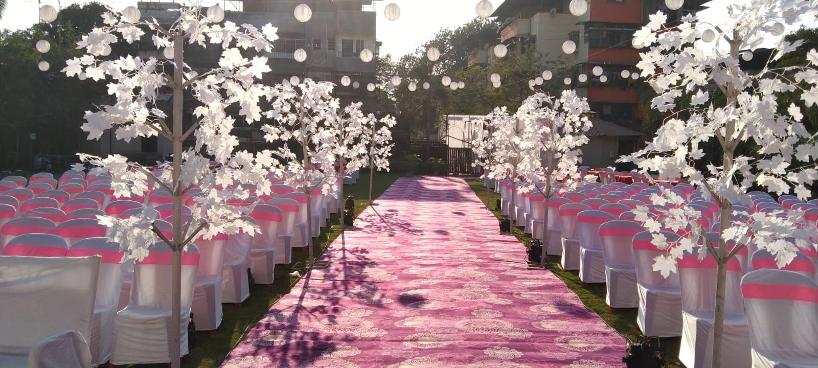 Experience the joy of a wedding under the open sky with the Meher Lawns ...
